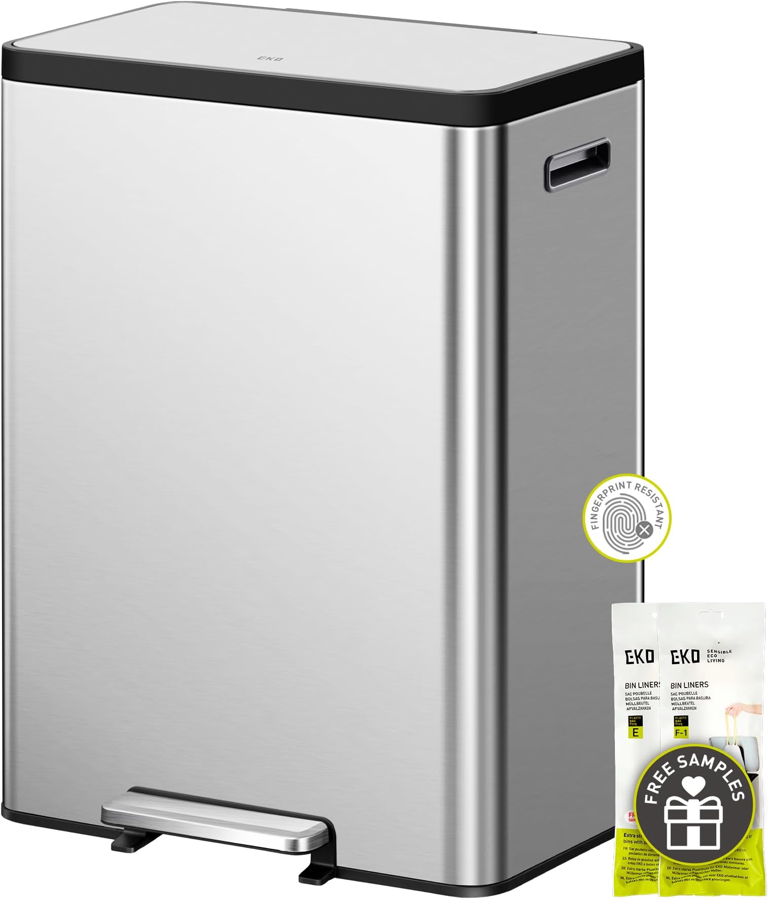 Amazon.com: EKO EcoCasa II 36L+24L Dual Trash Can with Recycle Bin ...