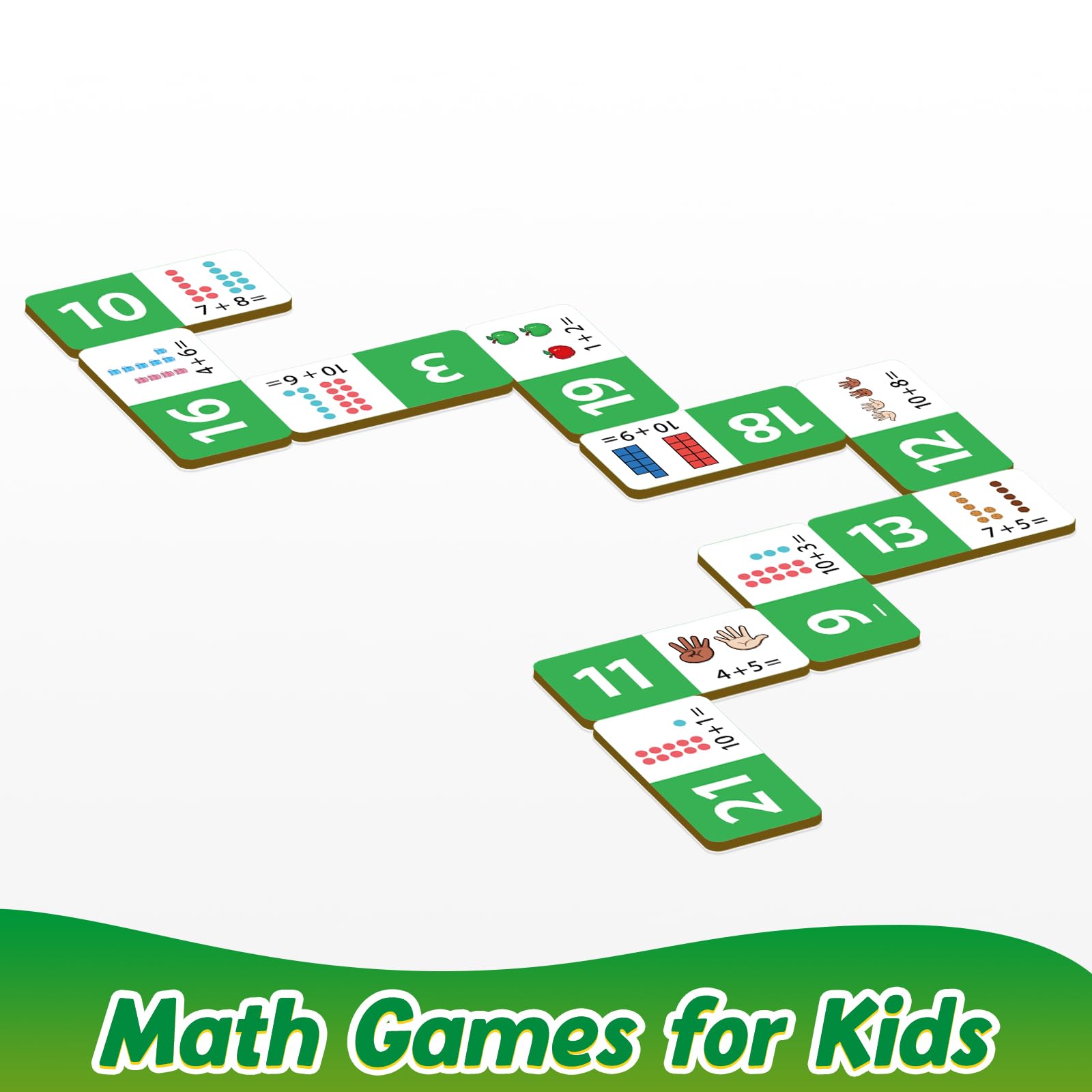 Snapklik.com : Addition Dominoes Set,Math Games For Kids,Math ...