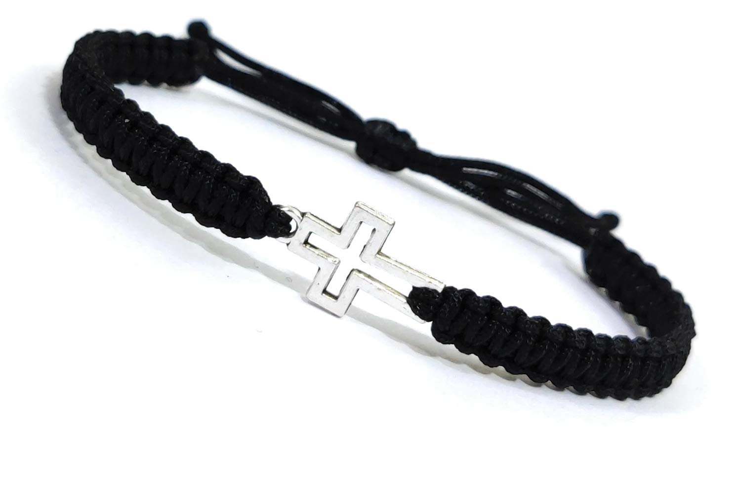 Buy jewel string cross bracelet with black cord adjustable for girl boy ...