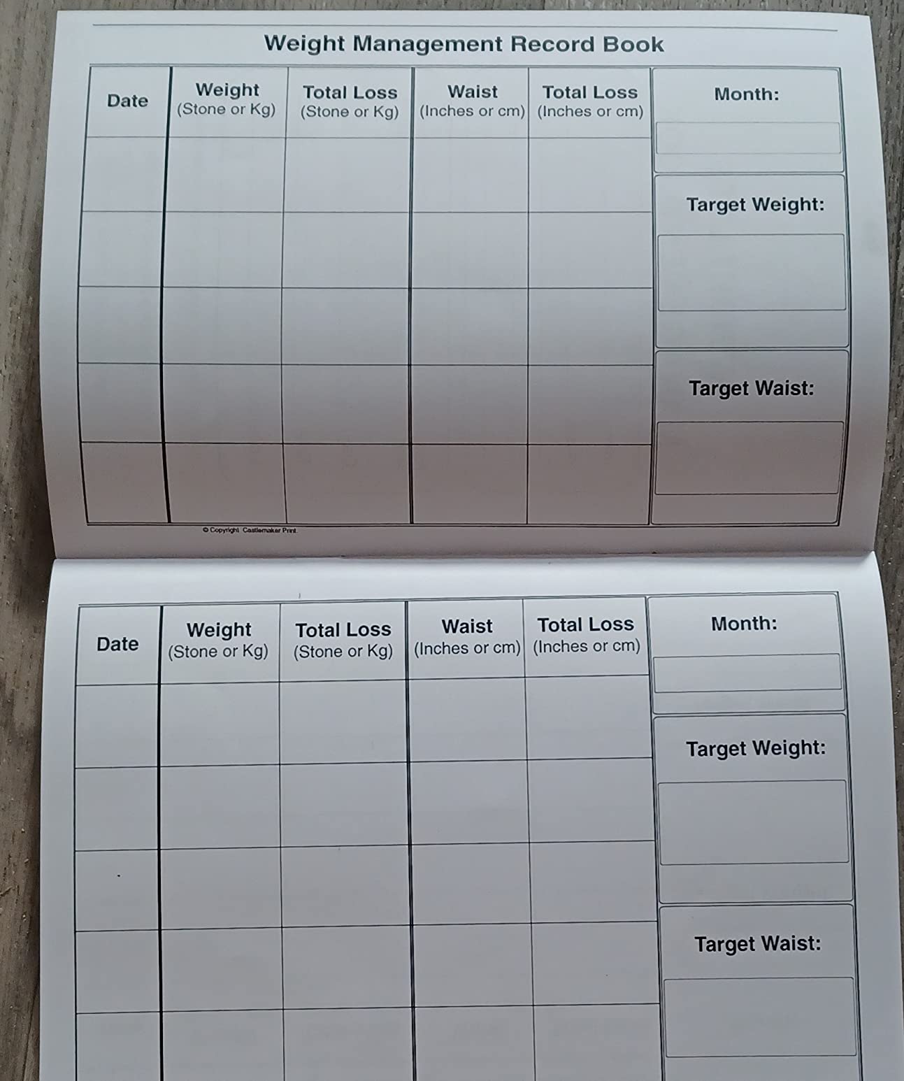 WEIGHT LOSS RECORD BOOK (A5/16 Pages) W018 (Body Measurement Tracker ...