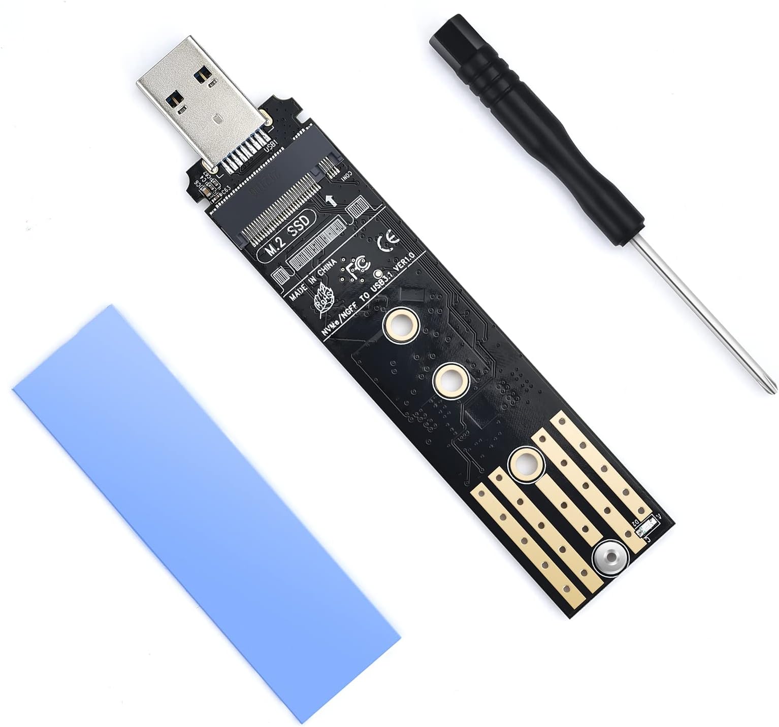 Amazon.com: M.2 to USB Adapter, RIITOP NVMe to USB 3.1 Reader Card ...