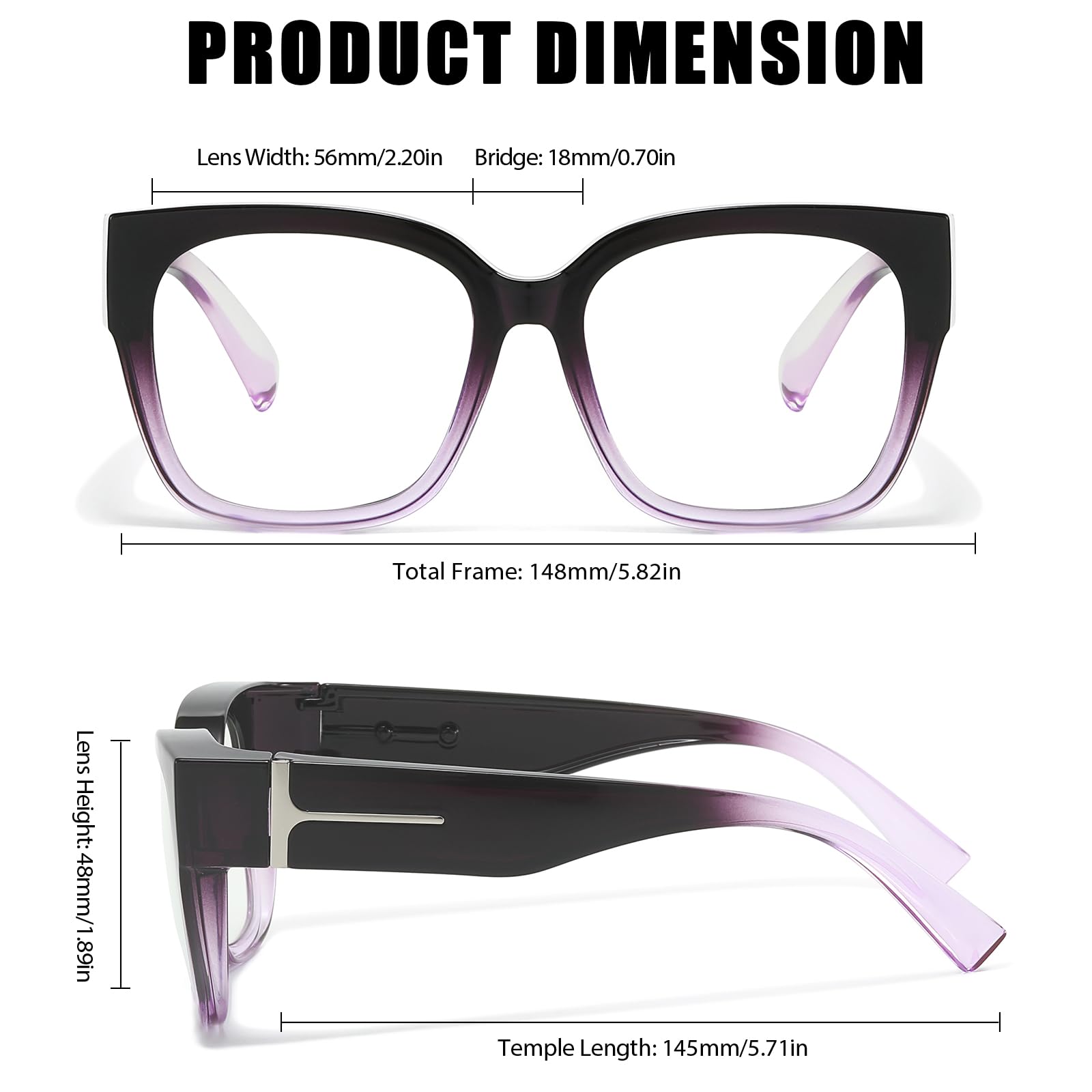 Snapklik.com : LVIOE Fit Over Blue Light Filter Glasses For Women Men