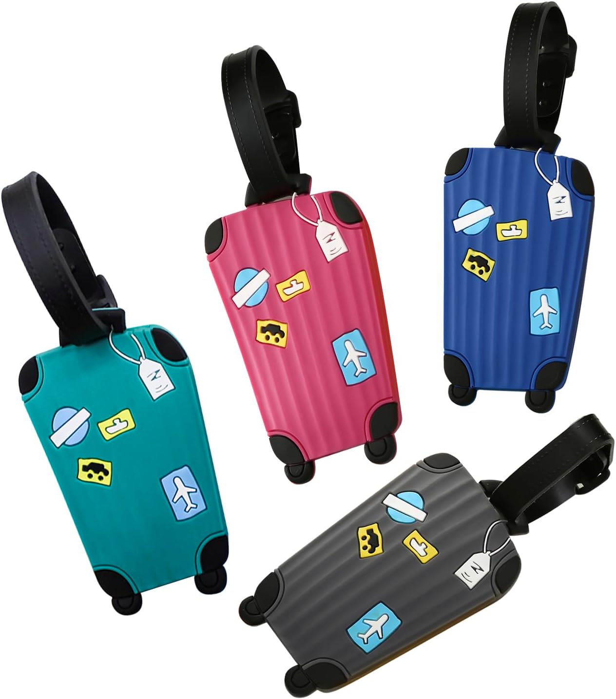 2 Pack Luggage Tag for Suitcase, Cute Unique Leather Suitcase Tags ...