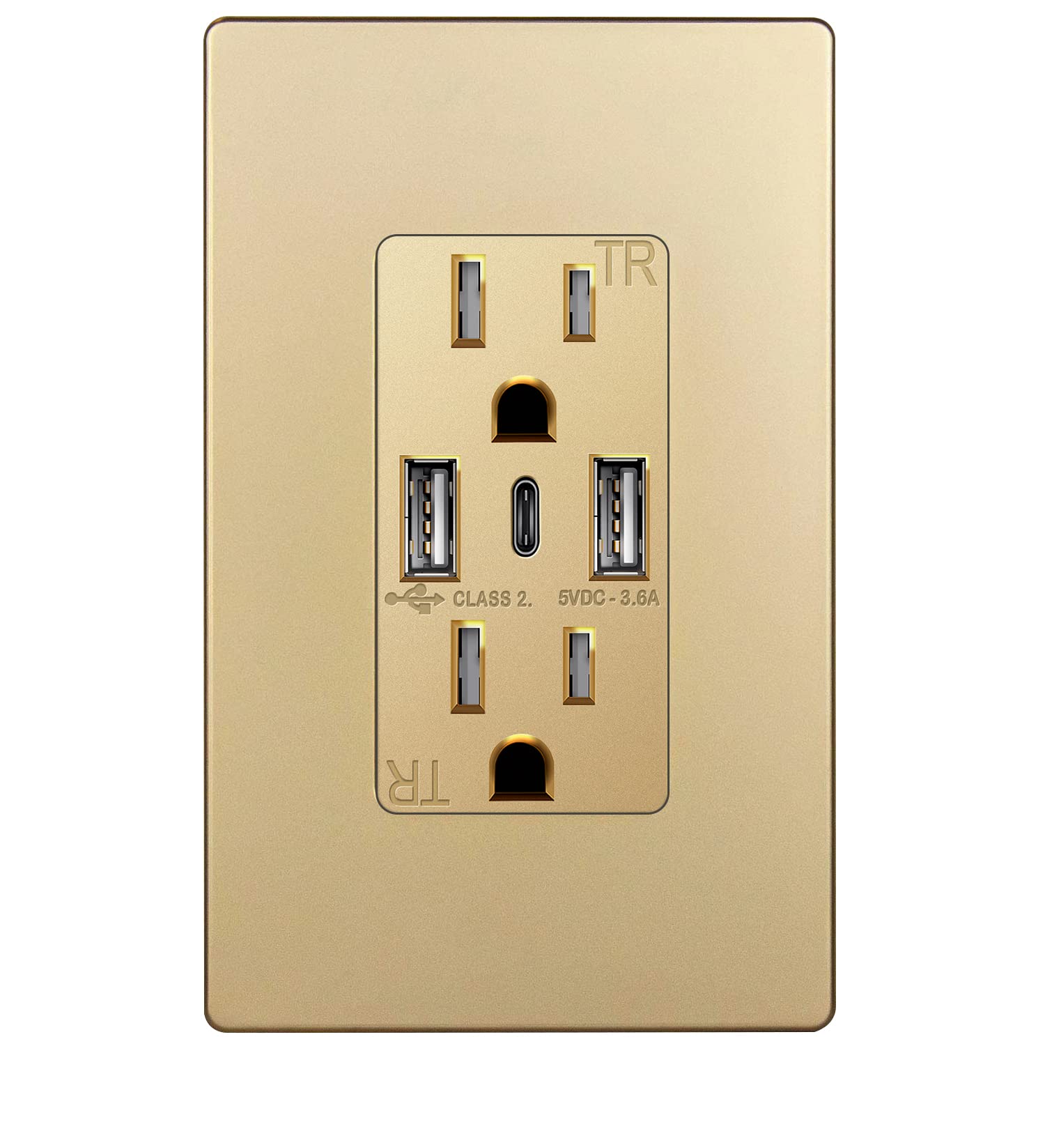 Snapklik.com : TOPGREENER USB Outlet, 3-Port Type C USB Wall Outlet, 15 ...