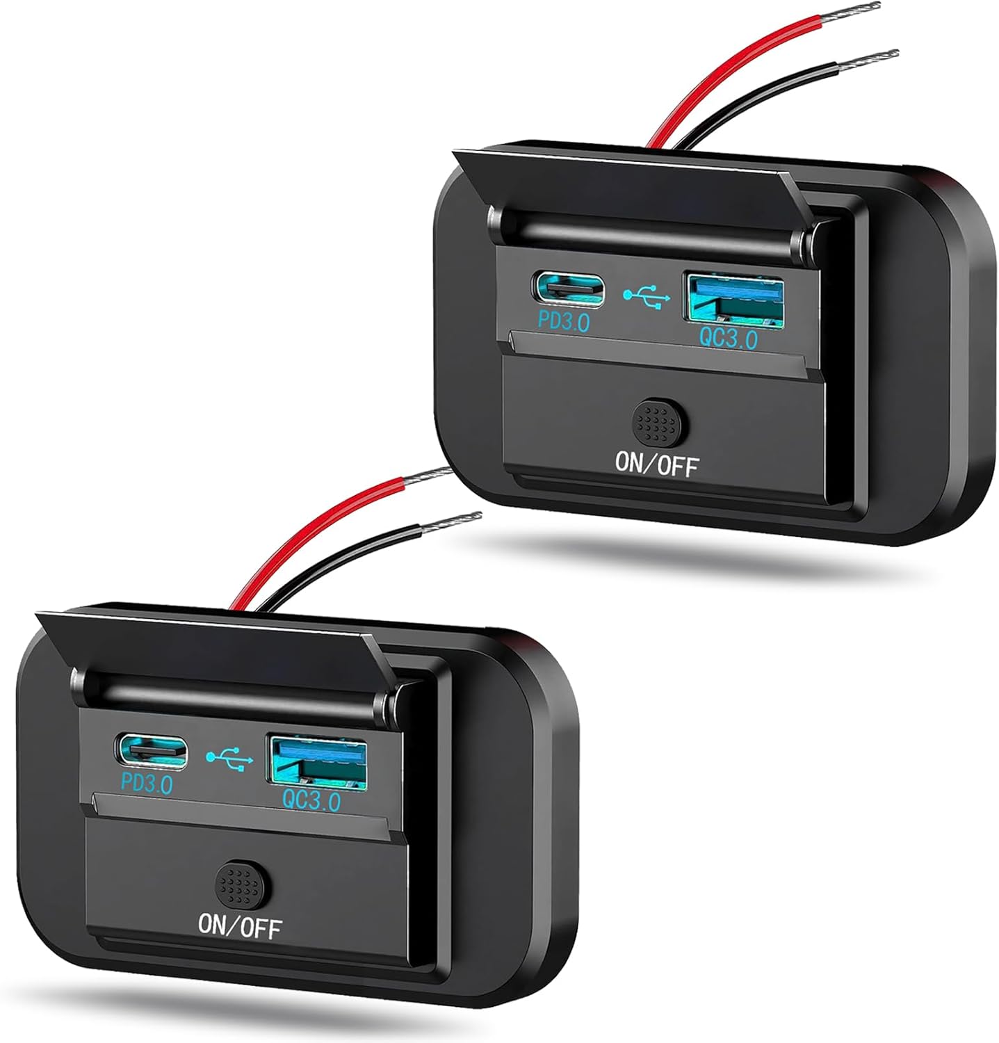 2PCS Dual Quick Charge 3.0 and PD rv USB Outlet 12v Wall Mount Qidoe ...