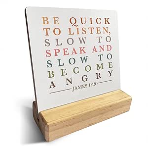 Amazon.com: Country Colorful Be Quick to Listen Bible Verse Wooden ...