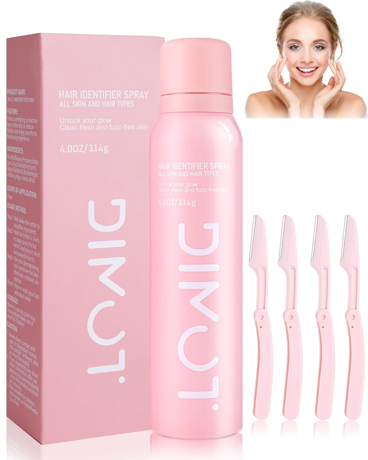 Amazon.com: Hair Identifier Spray for Face Shaving Powder Spray Women ...
