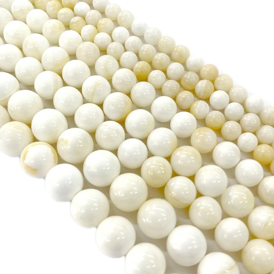 Amazon.co.jp: マザーオブパール 金線入り 1連 半連 約38cm/1連 約17cm/半連 天然石卸専門 天然石 パワーストーン 6mm 8mm 10mm 12mm (6mm【半連 ...