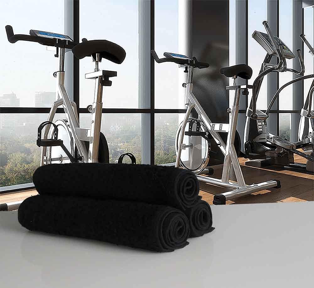 100% Cotton Gym / Sweat Towel, Black 30cm x 100cm, 500gsm - Bana Kuru ...