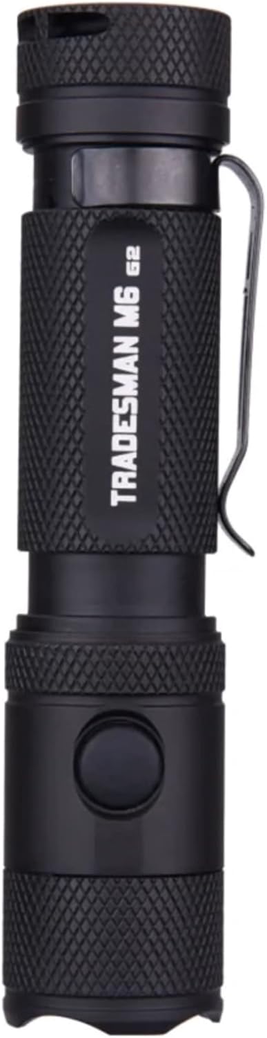 PowerTac M6-G2 Tactical Flashlight, Black, Battery Powered, LED Light ...