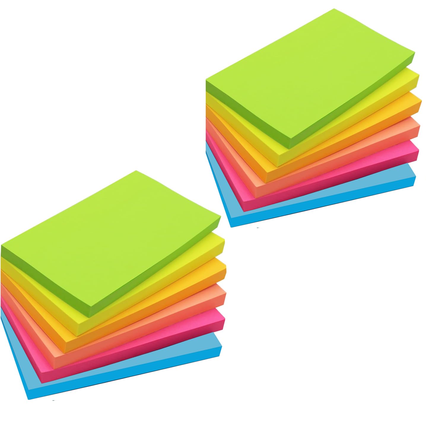 12 Pads-3 Inch x 5 Inch Large Sticky Notes, 76 x 127 mm 6 Brilliant ...