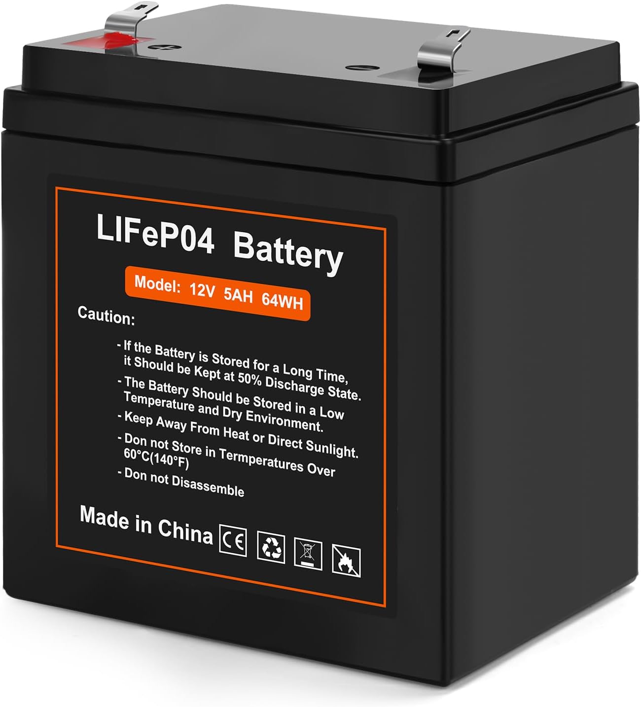 Amazon.com: 12V 5Ah LiFePO4 Rechargeable Backup Battery with BMS, 2000 ...