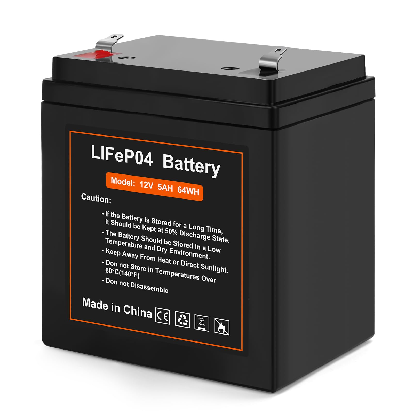 Amazon.com: 12V 5Ah LiFePO4 Rechargeable Backup Battery with BMS, 2000 ...
