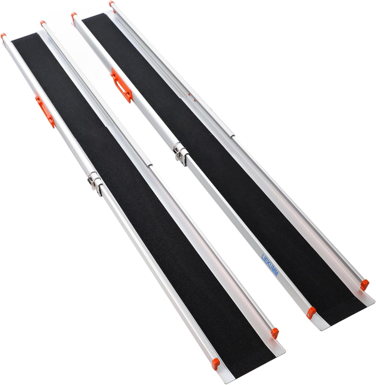 LIEKUMM 2 x 127-300 cm Auffahrrampe Rollstuhl, 300 kg Tragfähigkeit Rollstuhlrampe für Treppen ...