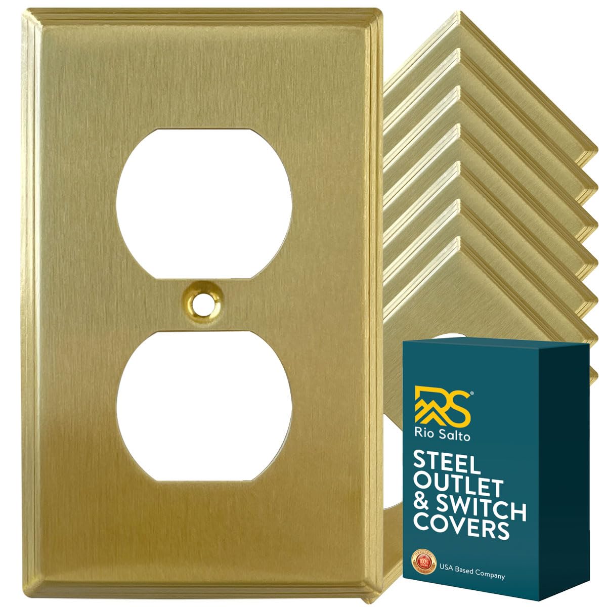 Rio Salto BRASS Metal Gold Outlet Cover 1-Gang Duplex MIDSIZE Light ...