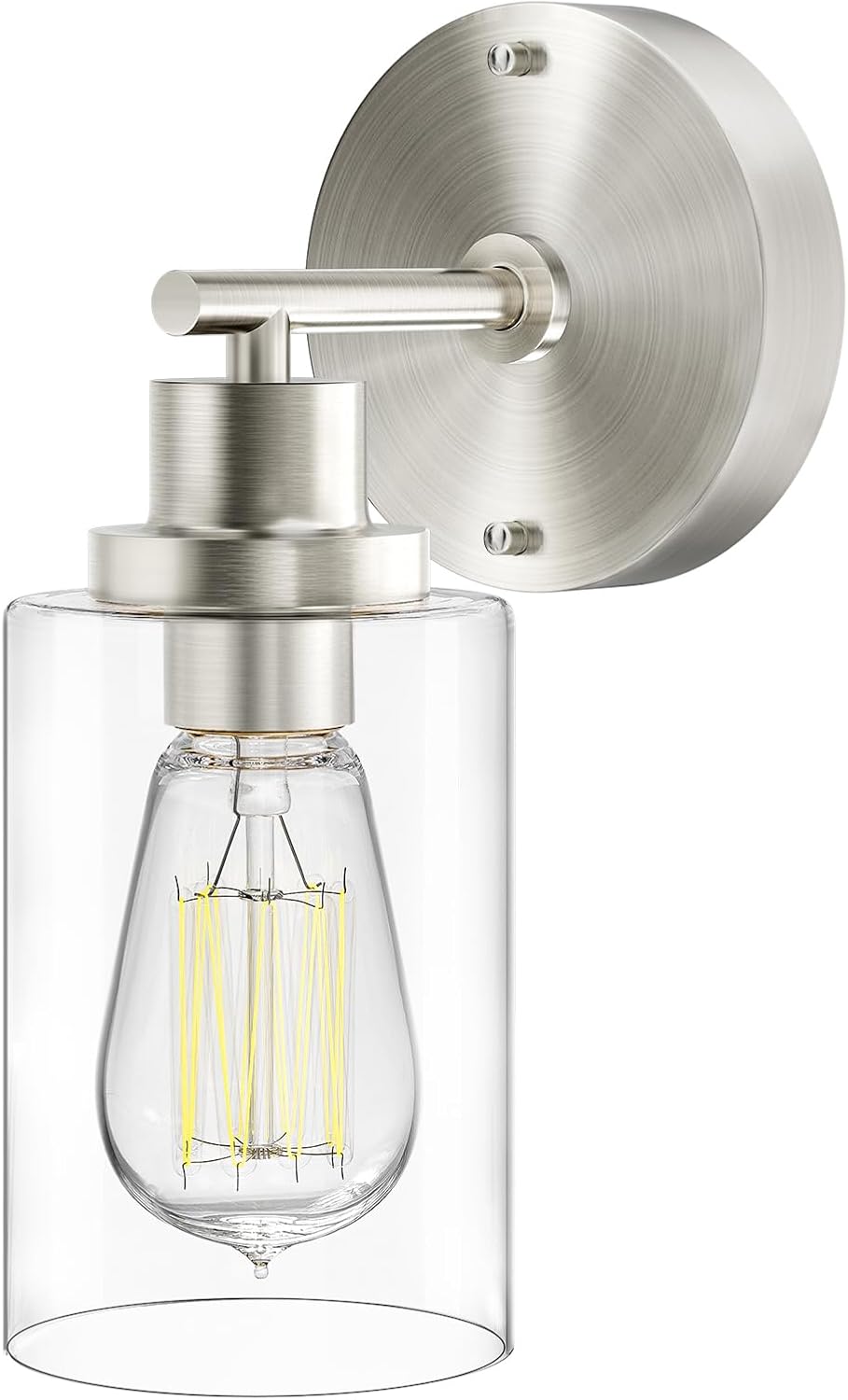 BUTHY Brushed Nickel Wall Light: LED Wall Sconces Indoor, Modern ...