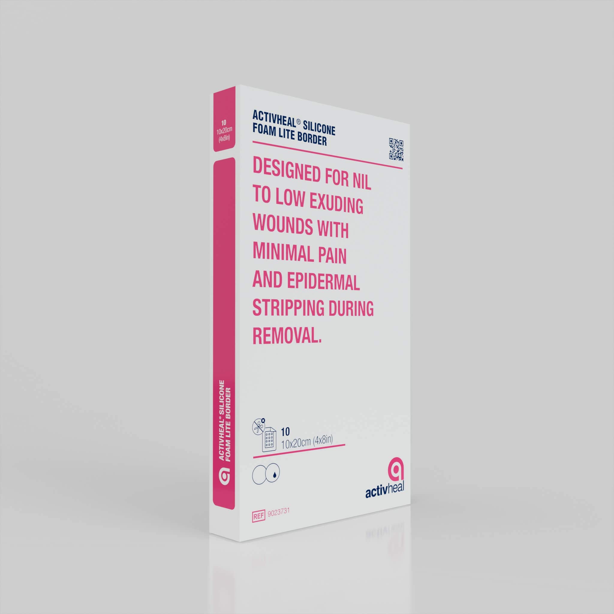 Snapklik.com : ActivHeal Silicone Foam Lite Border 4"x8"