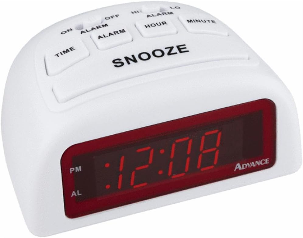 Amazon.com: GENEVA/ADVANCE CLOCK 3137AT 0.6 LED Alarm Clock, White ...