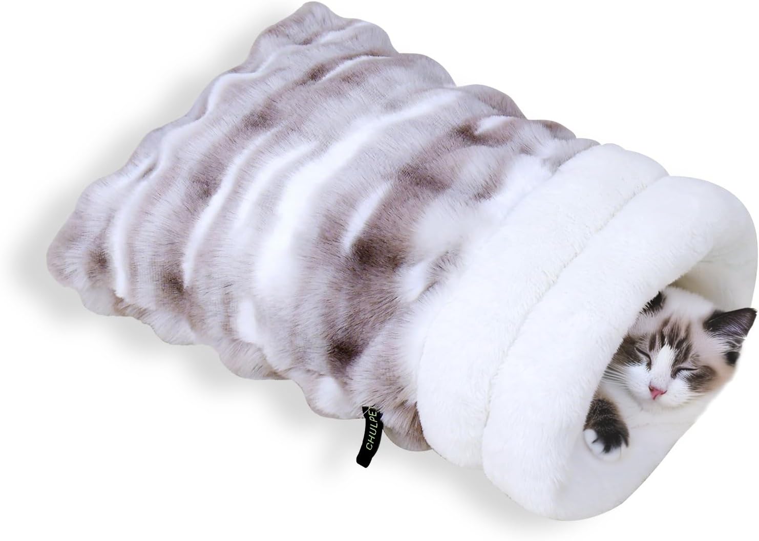 CHULPET Cat Sleeping Bag, Self Warming Pet Sleep Sack, Plush Pet Bed ...
