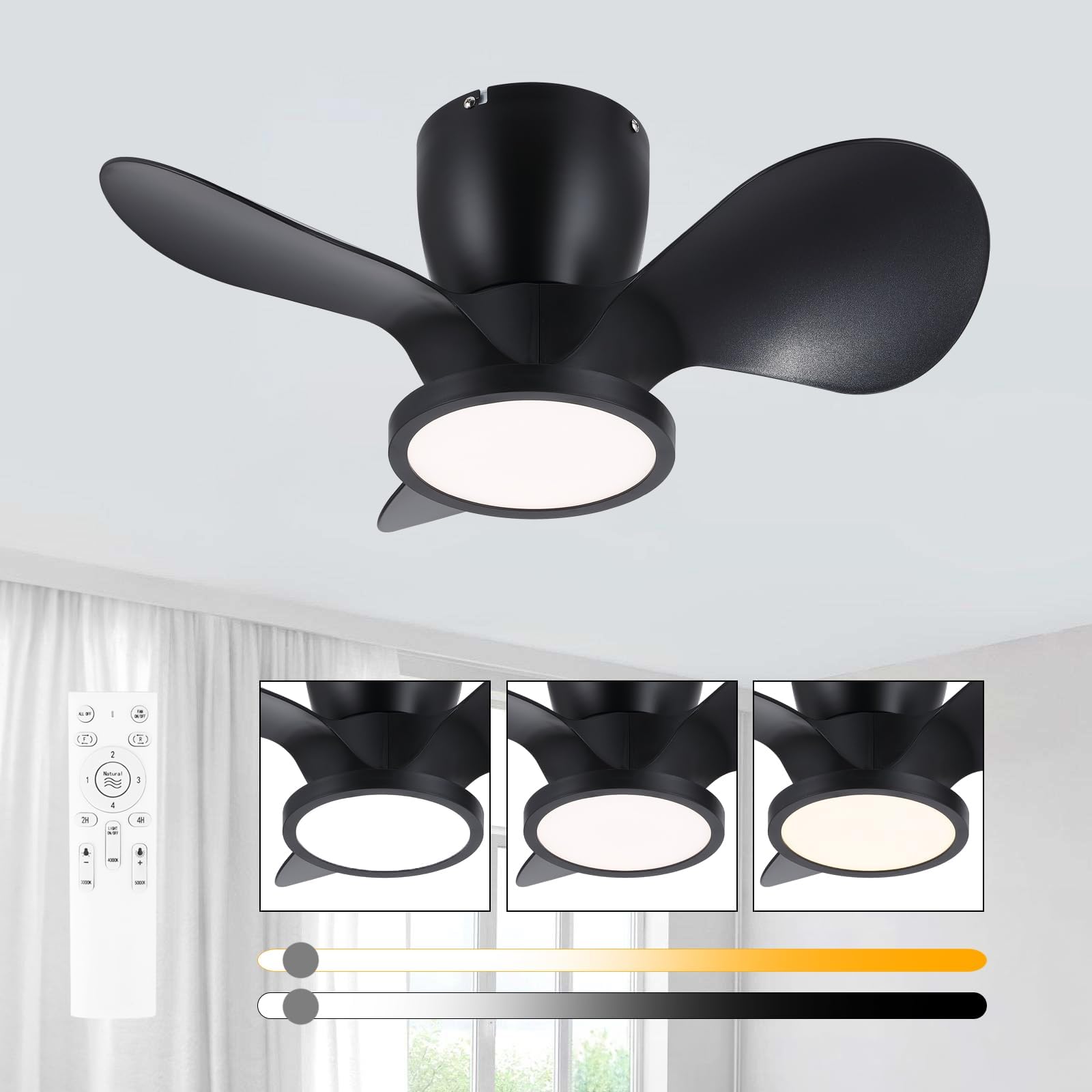 Small Ceiling Fans with Lights - 22" Modern Ceiling Fan Light with ...