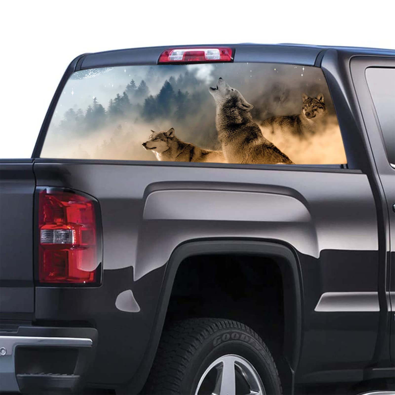 Buy Rear Window Decal for Trucks, Arctic Wolf Rear Window Decal Sticker ...