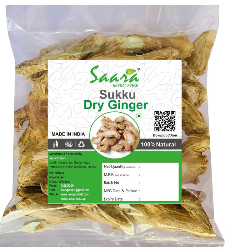 Saara HERBAL FRESH Sukku, 400g, Sonth, Chukku, Sunth, Sabut Saunth, Dry ...