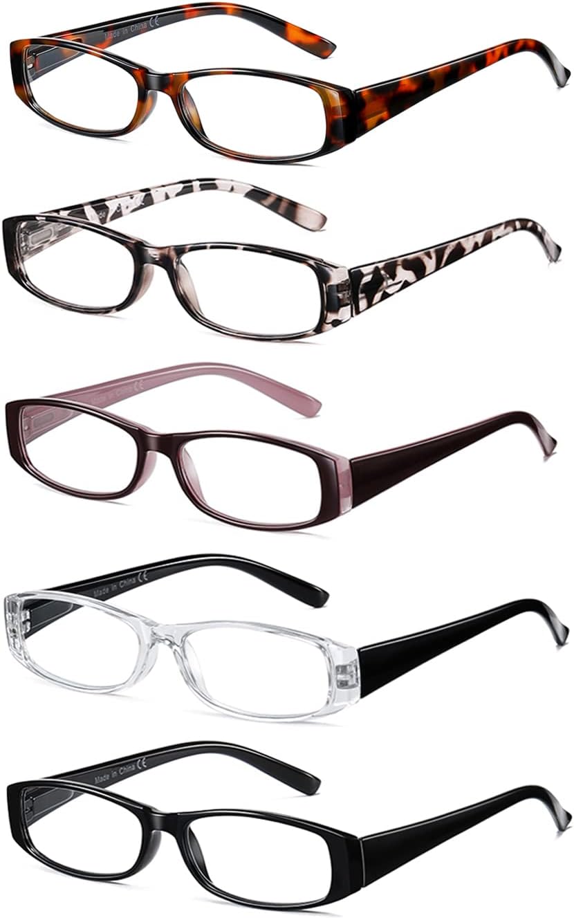 Amazon.com: SOCTICK Reading Glasses Blue Light Blocking, 5-Pack Reading ...