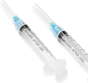 Amazon.com: 3ml Disposable Luer Lock Syringes with 23G 1 Inch Needle Individual Package - Pack ...