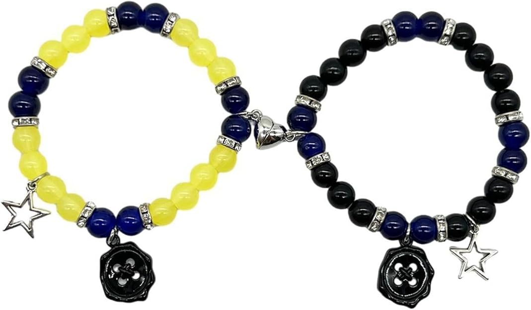 Amazon.com: Gliquran Matching Bracelets Button Friendship Bracelet Cute ...
