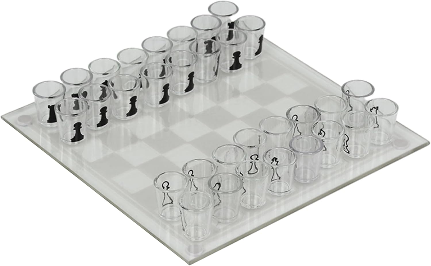 Amazon.com: Shot Chess Set,Clear Shot Glass Chess Set, 10x10 Inch Glass ...