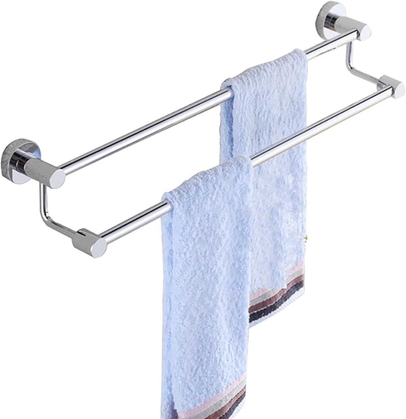 ZSH Towel Rack Stainless Steel double Towel Bar Rail ，Wall-Mounted ...