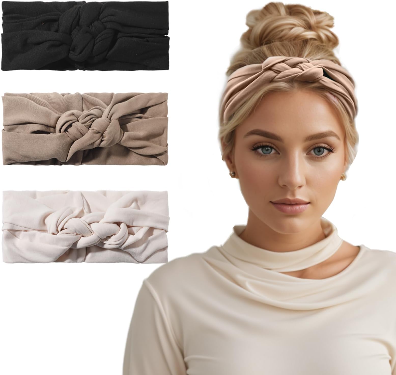 Amazon.com: Huachi Boho Head Bands for Women's Hair Non Slip Twist Hair ...