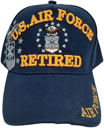 Retired Air Force Baseball Cap Navy Blue Embroidered at Amazon Men’s ...