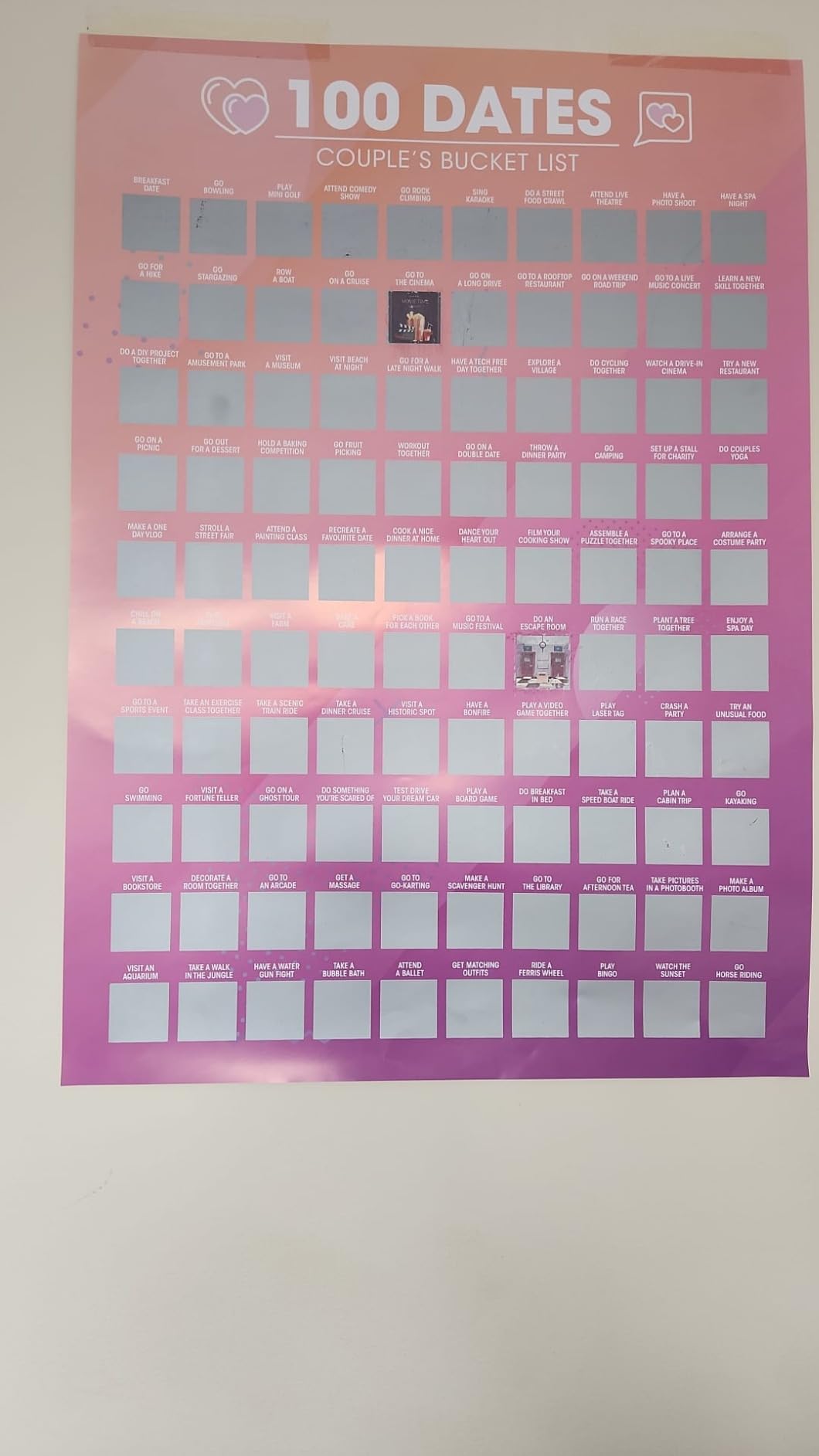 Giftinghouse 100 Dates Scratch Off Poster - Bucket List Scratch Poster ...