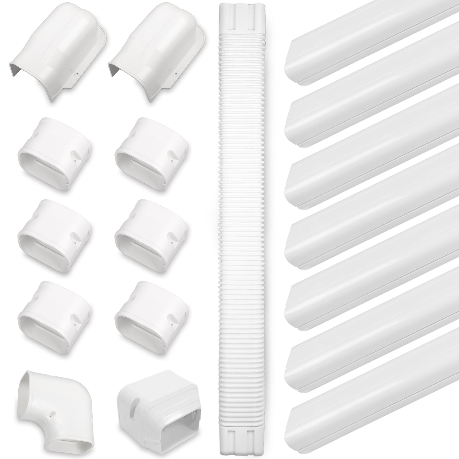 Amazon.com: MOOITEK 3" 25Ft PVC Line Set Cover Kit for Ductless Mini ...
