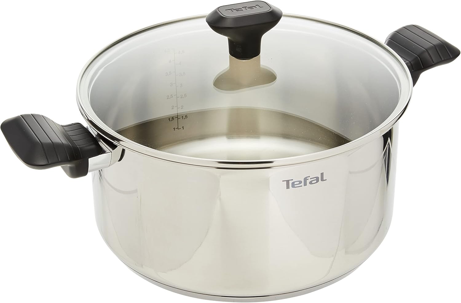 Tefal Comfort Max Faitout 24 cm + couvercle verre, Induction, Inox haute qualité, Poignées ...