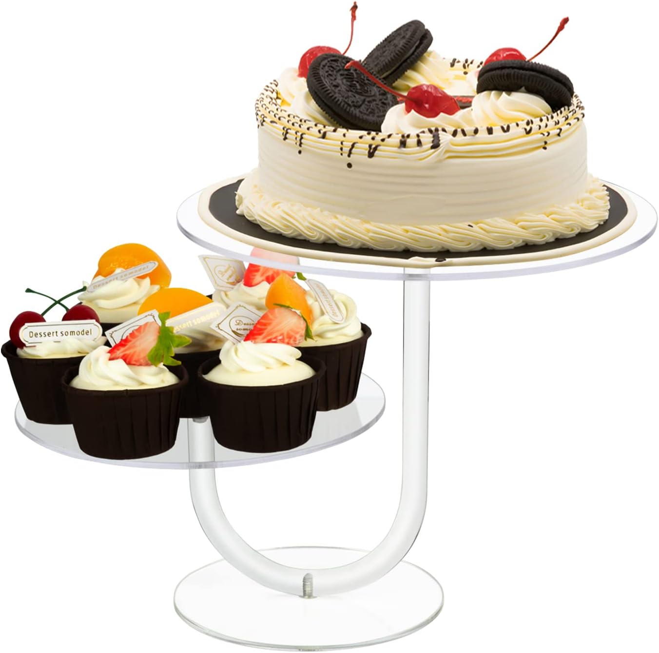 Amazon.com: J Cake Display Stand 2 Tier Acrylic Cupcake Tower Display ...