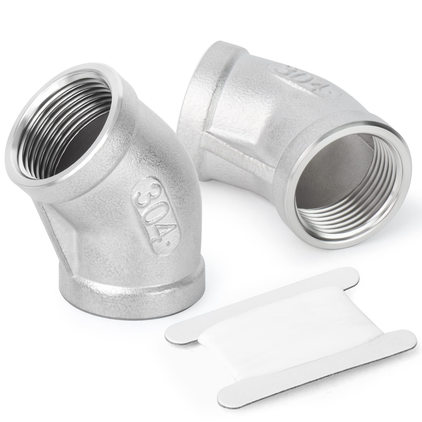 Snapklik.com : TAISHER 5PCS 304 Stainless Steel 45 Degree Elbow