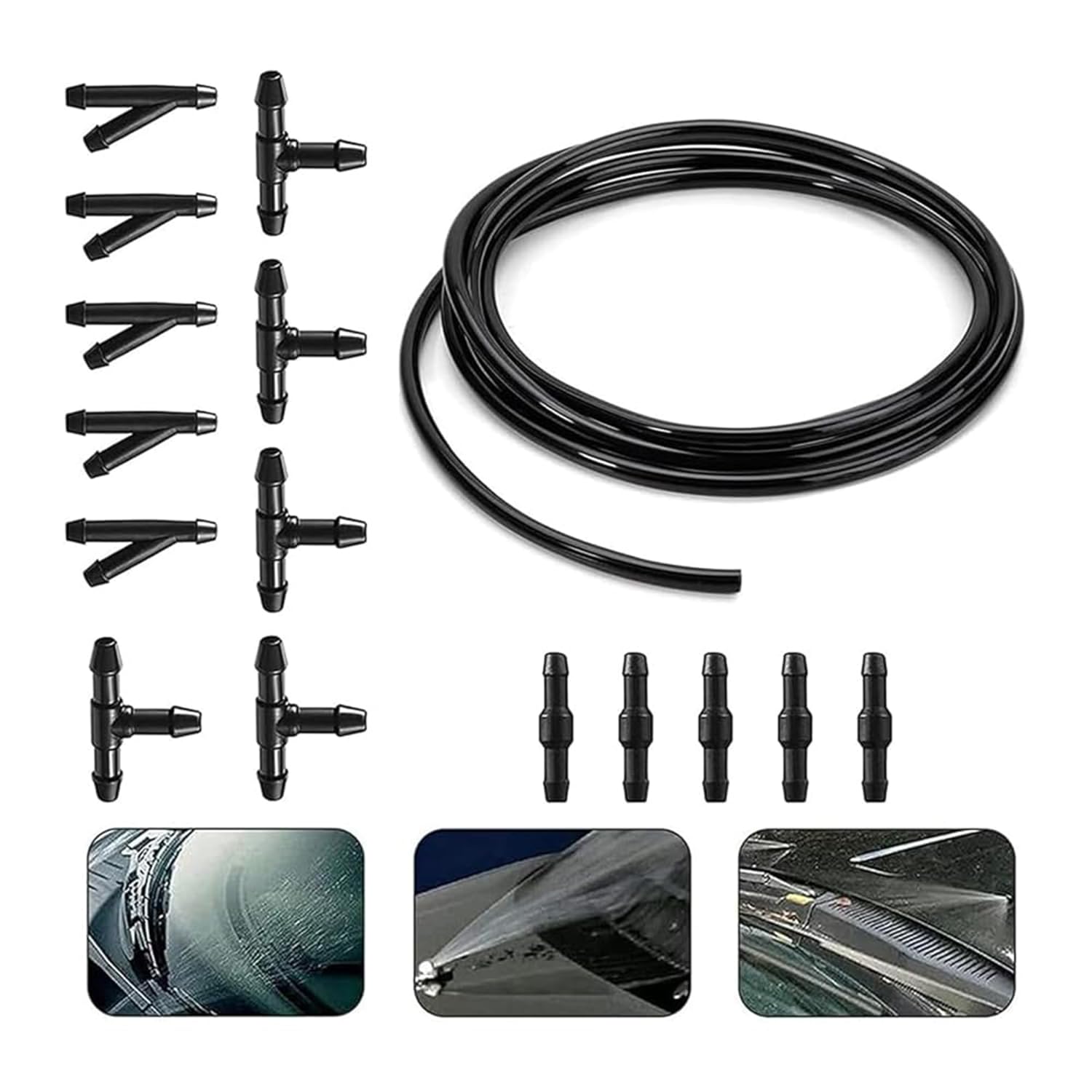3M Universal Windscreen Washer, 15 Pieces Hose Connector, Wiper Hose ...