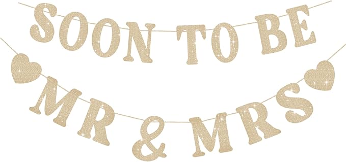 Amazon.com: SerpizePaty Soon To Be Mr & Mrs Sign Banner For Bridal ...