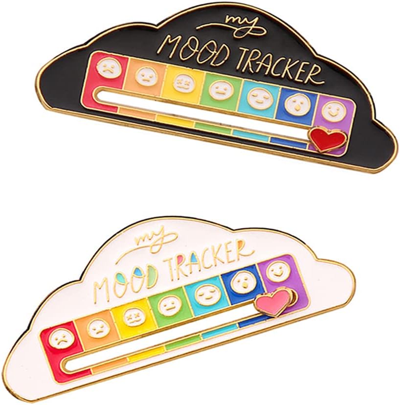 Amazon.com: 2Pcs Mood Tracker Slider Pin Set - Funny Social Battery ...