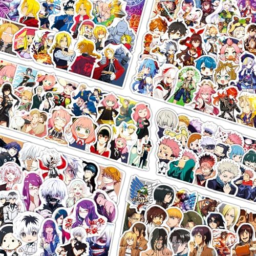 640 PCS Anime Stickers Mixed with 16 Anime Themes Sticker Pack Water ...