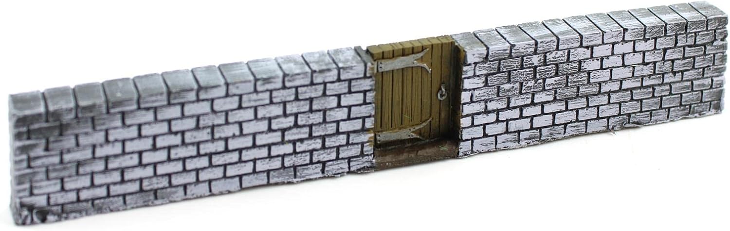 Amazon.com: War World Gaming Brick Built Wall with Gate Pre-Painted x 3 ...