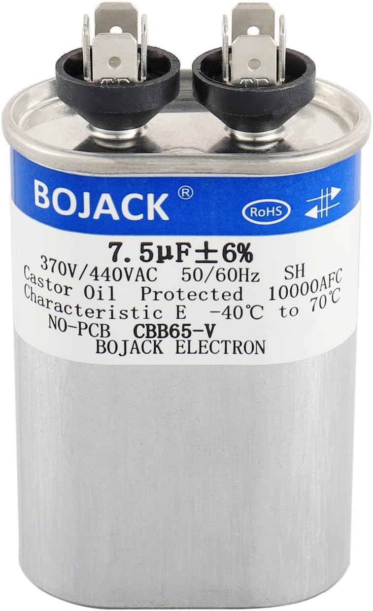 Amazon.com: Titan HD POC7.5A Run Capacitor 7.5 MFD 370 Volt Oval ...