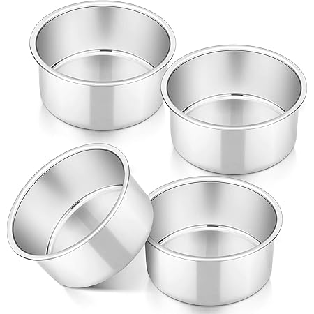 Amazon.com: 4 Inch Cake Pan Set of 5, Nonstick Round Cake Pans with 100 ...