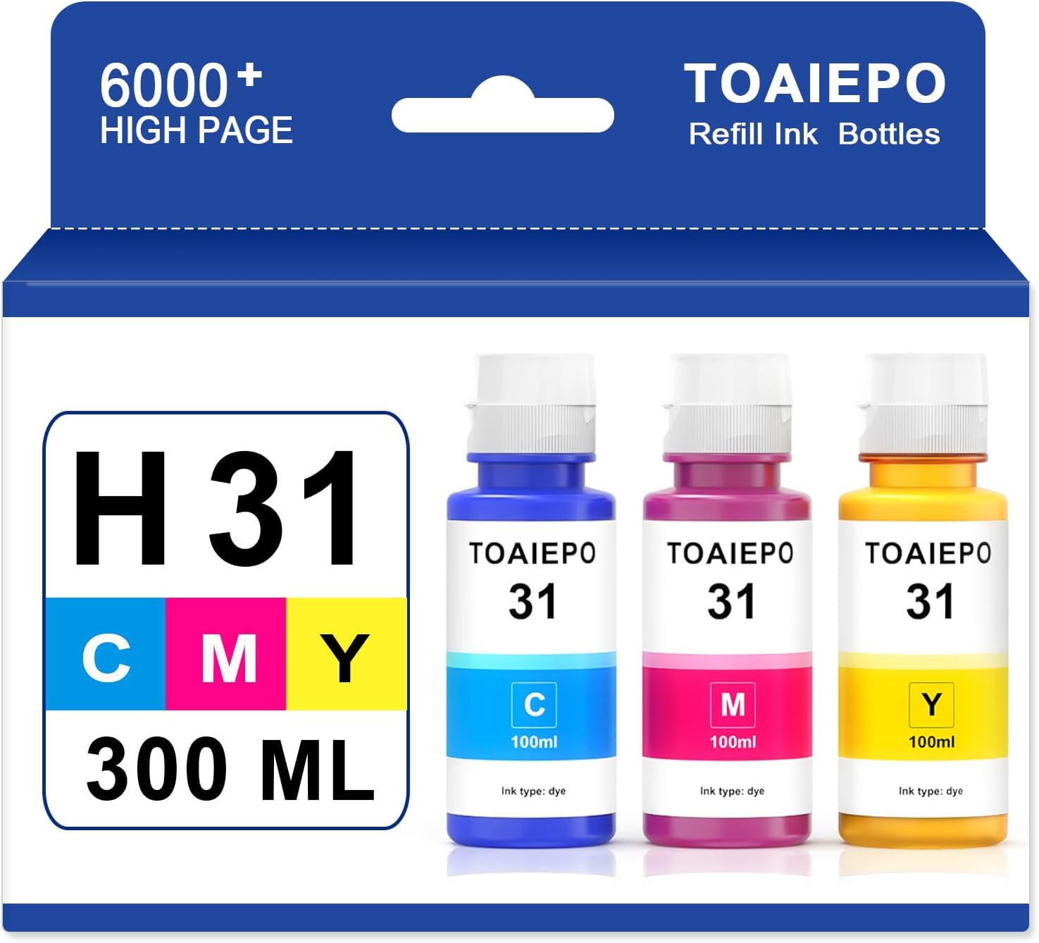 Amazon.com: TOAIEPO 31 Refill Ink Bottles Replacement for H31 Ink ...