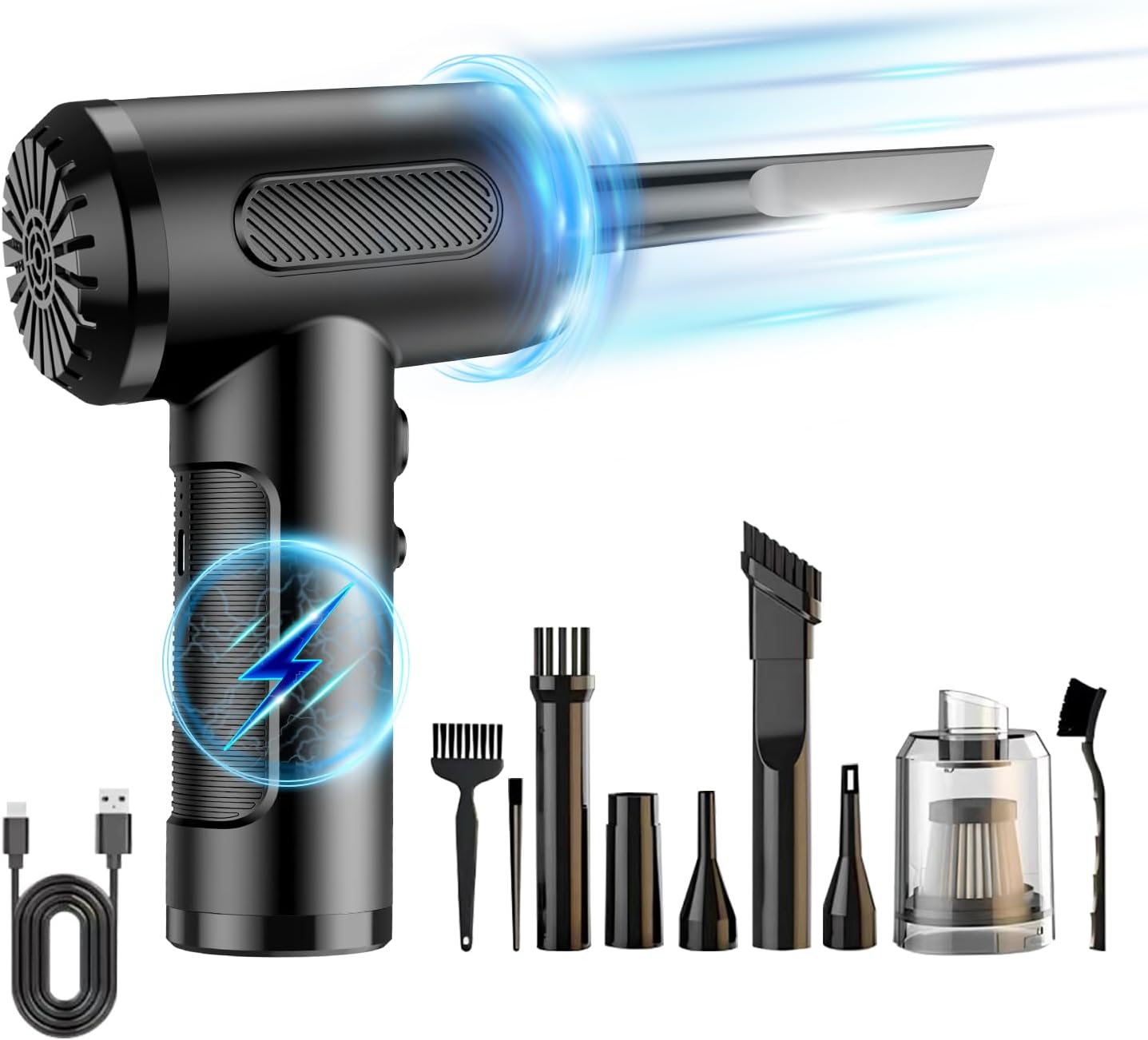 Amazon.com: Compressed Air Duster & Small Vacuum Cleaner 2-in-1, Air ...