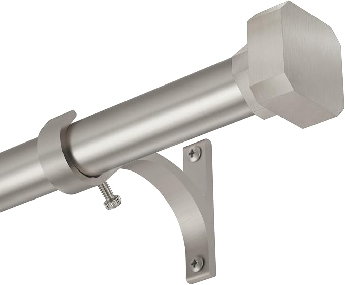 Single Curtain Rods 72 to 144 Inches, Modern Decorative Telescoping ...