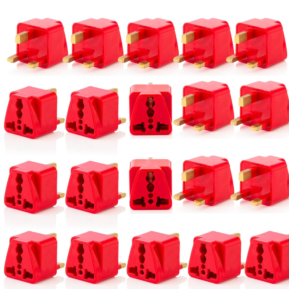 Hi-PLASST UK Plug Adapter (Pack of 20) for London (G-Type) Power Plug ...