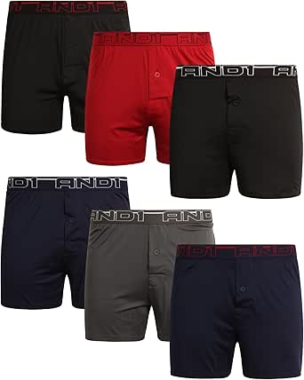 AND1 Men's Underwear Boxer Briefs - 6 Pack Lightweight Classic Knit ...